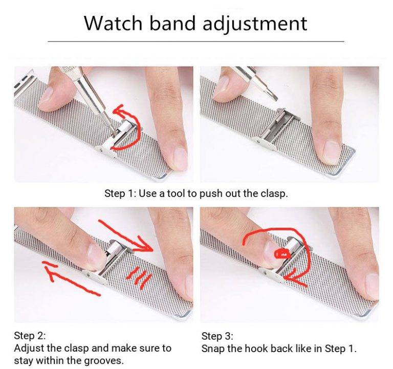 Stainless Steel Mesh Watch Band With Adjustable Clasp » Band And Bracelets